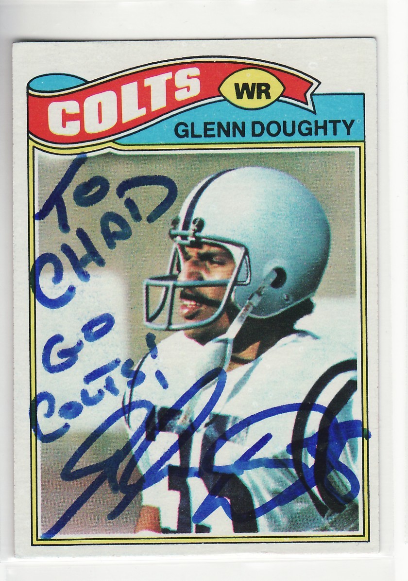 GLENN DOUGHTY BALTIMORE COLTS 1977 TOPPS #32 PERSONALIZED AUTOGRAPHED ...