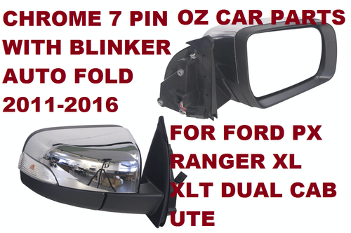 CHROME DOOR MIRROR DRIVER SIDE FOR FORD RANGER PX DUAL CAB XLT WITH ...