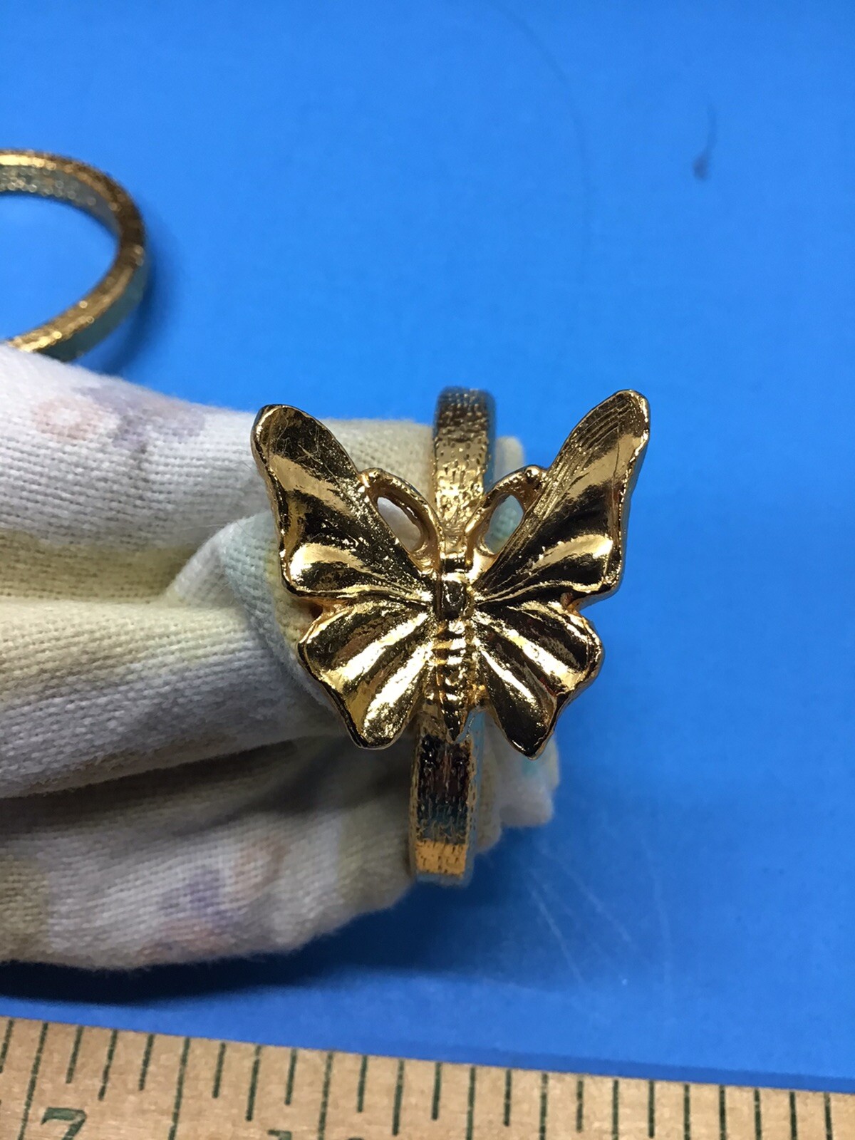 Set of 4 EXTRA HEAVY DUTY TOP OF THE LINE SOLID BRASS BUTTERFLY NAPKIN ...