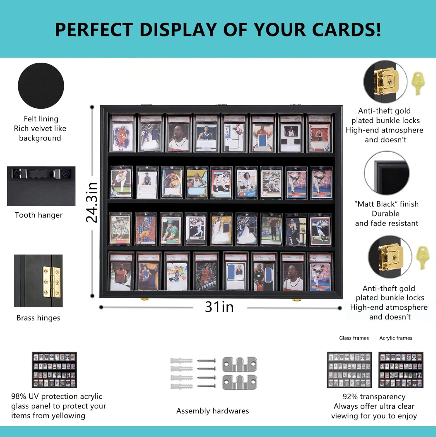 Baseball Card Display Case - 36 Graded Sports Card Display Frame | eBay