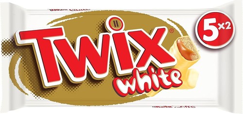 TWIX - Barres chocolat blanc caramel et biscuits - 5 sachets de 46g ...