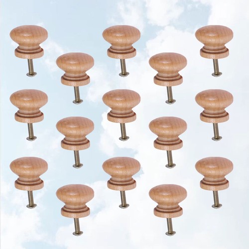 15 Pcs Mushroom Head Handle Wooden Cabinet Knob Door Knobs Supplies | eBay