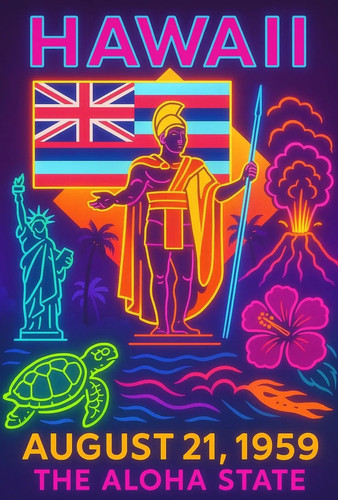 Hawaii Statehood August 1959 Cultural or Heritage Poster 13x19 | eBay
