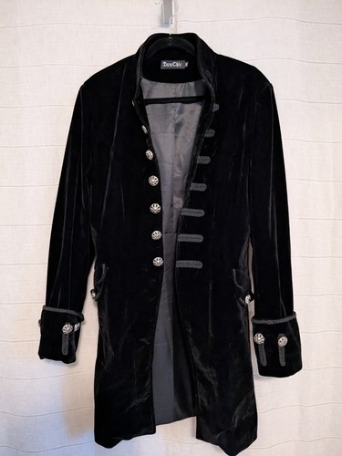 DarcChic Velvet Goth Steampunk Victorian Frock Coat Women's XXL Black ...