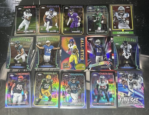 2024 Topps Chrome Football 31 Rookie Card Lot - Refractors, Inserts ...