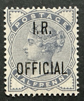 GB STAMP SG O5 INLAND REVENUE 1/2d. SLATE BLUE, 1885, UNMOUNTED MINT ...