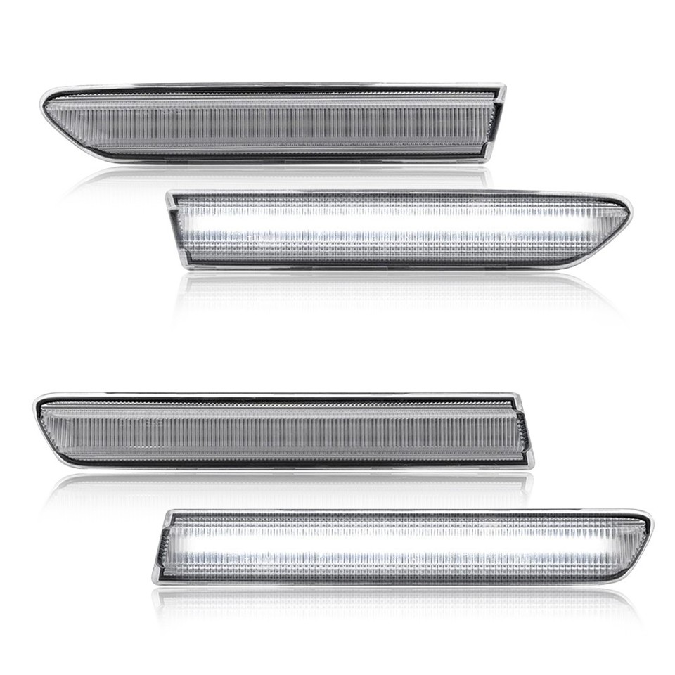 Clear Lens Side Mirror LED Signal Marker Front+Rear Light for 2004-2008 ...