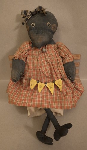 Primitive Grungy Black Crow Lady Fall Doll | eBay