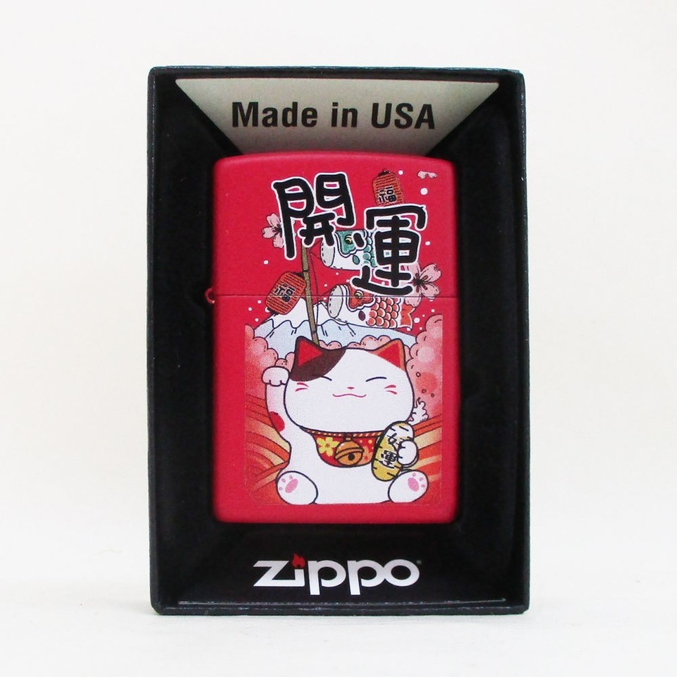 ZIPPO Oil Lighter USA ZIPPO Japanese Pattern Series Good Luck Lucky Cat ...