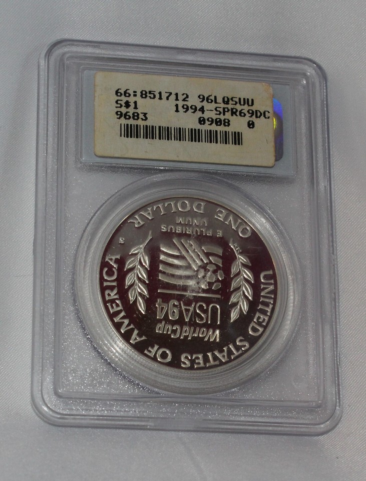 1994-S World Cup Commemorative Proof Silver Dollar Coin - PCGS PR69 ...