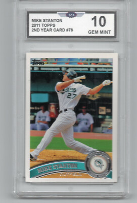 2011 TOPPS MIKE STANTON 2ND YEAR BASEBALL CARD NEW YORK YANKEES ...