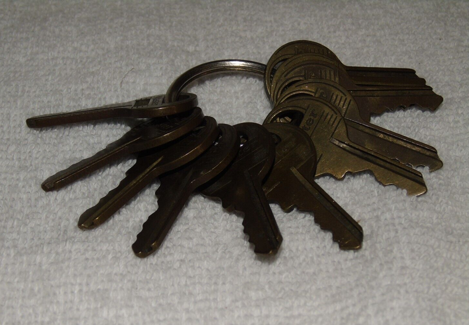 Vintage Keys Master Lock Lot Of 11 Brass One With Factory Cutout Lot B ...