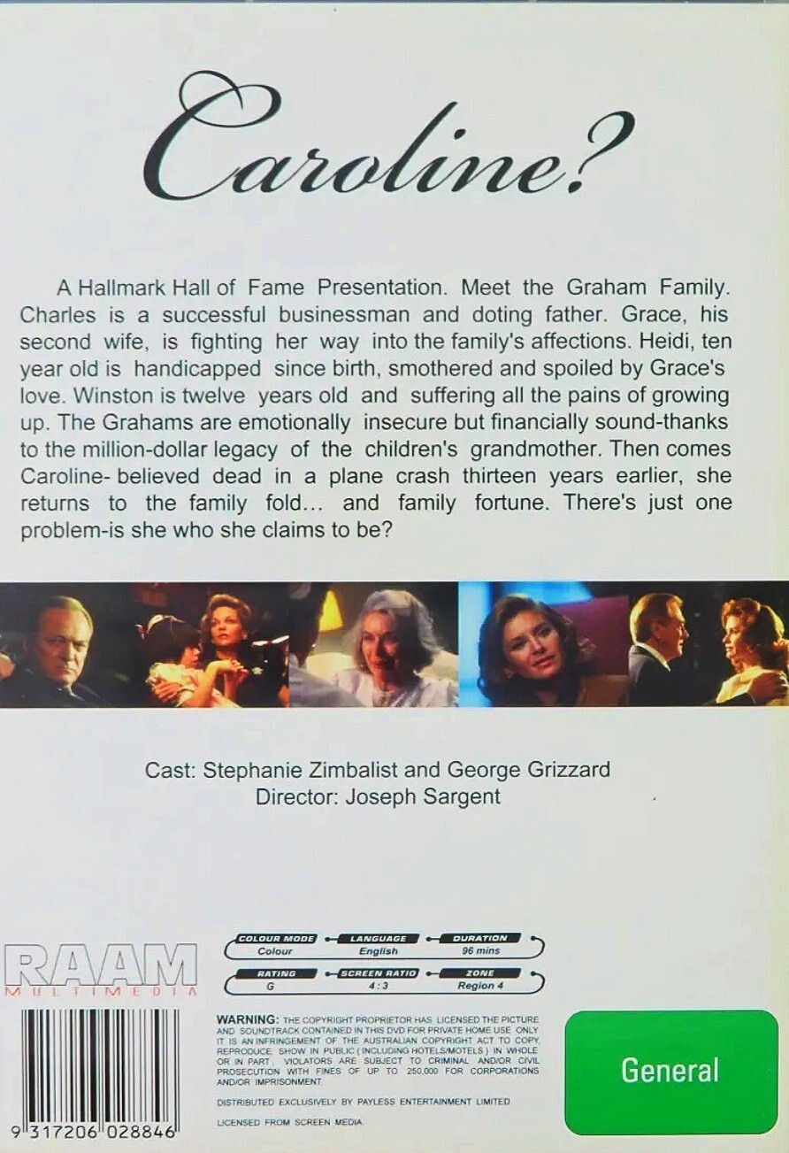 Caroline DVD. Stephanie Zimbalist. Region 4. EXCELLENT CONDITION | eBay ...