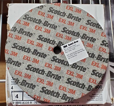 3M Scotch Brite EXL Deburring Wheel 4S Fine Silicon Carbide 6” x 1/2” x ...