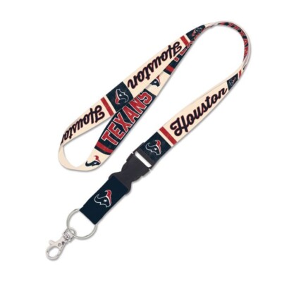 HOUSTON TEXANS VINTAGE STYLE KEYCHAIN LANYARD DETACH BUCKLE 1" WIDE 22 ...