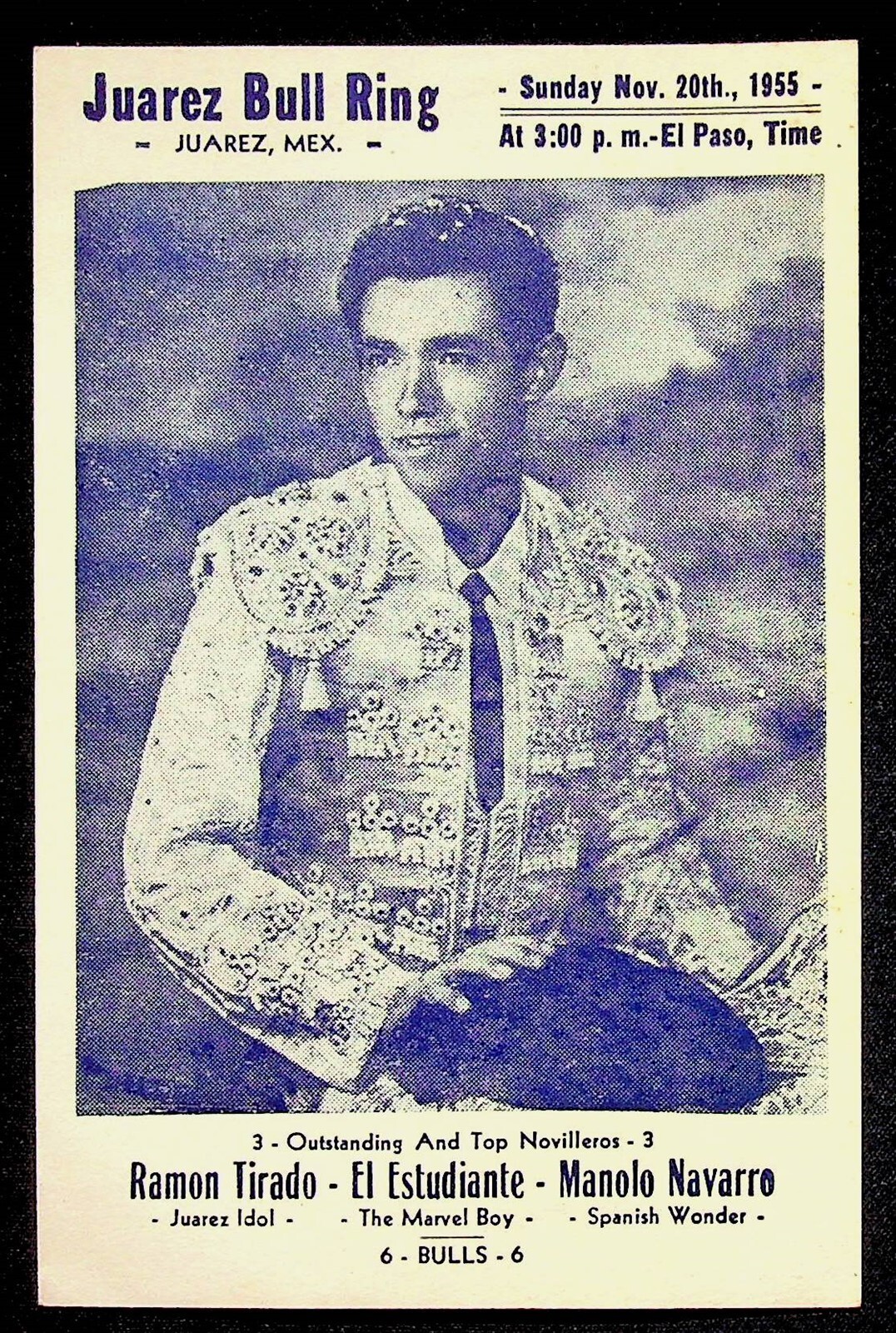 Juarez Bull Ring Mexico 1955 Advertising Postcard Tirado El Estudiante ...