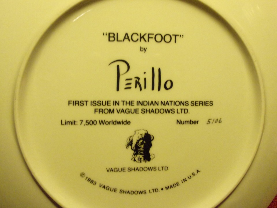 Gregory Perillo Collectors Plate - Numbered 5016/7,500 (Blackfoot) | eBay