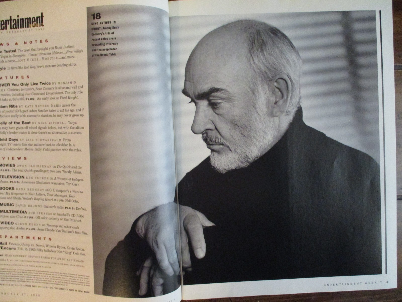 2/1995 Entertainment Mag(SALLY FIELD/SEAN CONNERY/TANYA DONELLY/BELLY ...