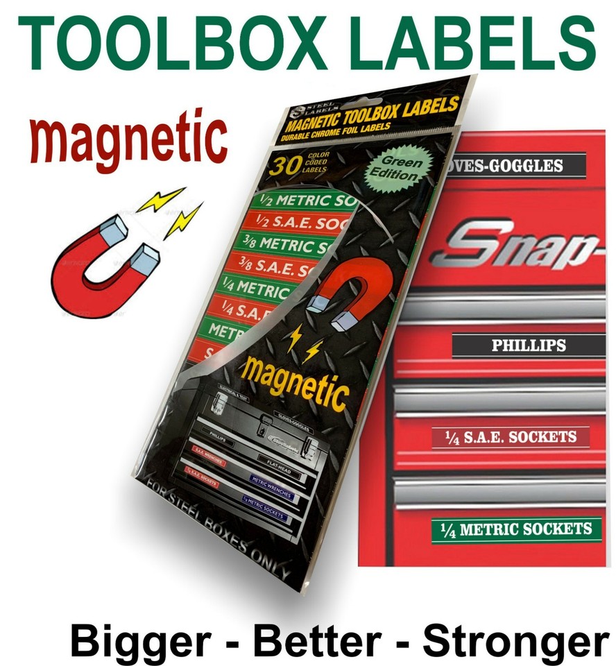 Magnetic Tool Chest Drawer Labels for Craftsman & Mechanics Organize ...
