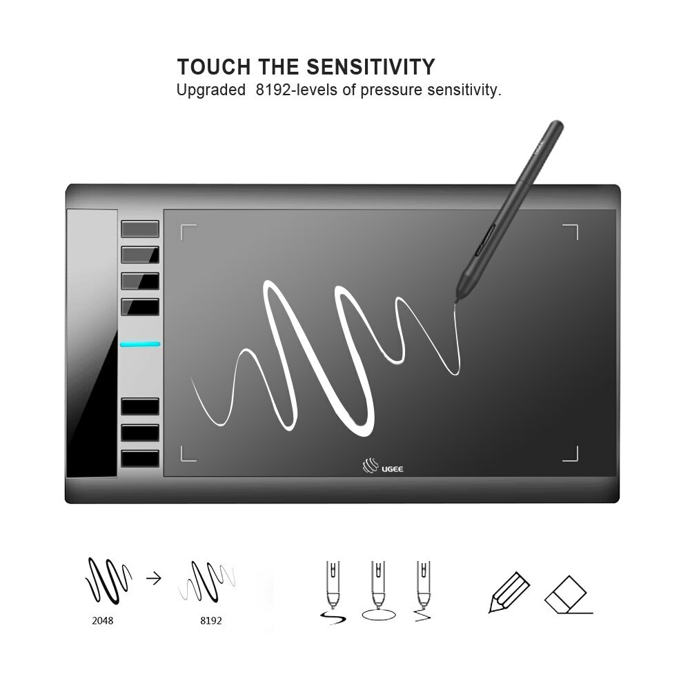 Ugee M708 V2 tablette graphique de dessin numérique 8192 niveaux ...