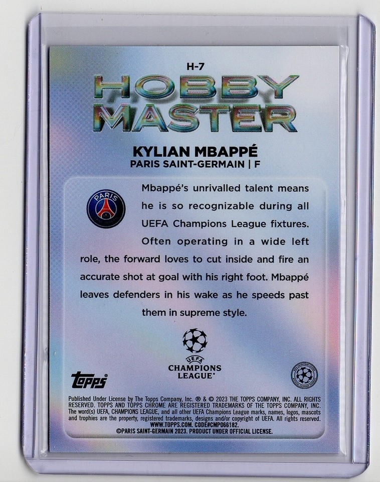 2022-23 Topps Chrome UEFA Kylian Mbappe Hobby Master SSP PSG | eBay