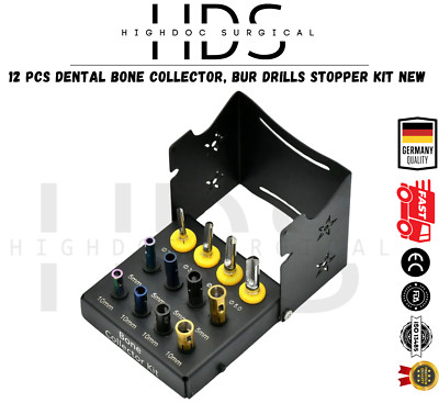 12 PCs Dental Bone Collector Kit Dental Bur Drills Stopper Kit New | eBay