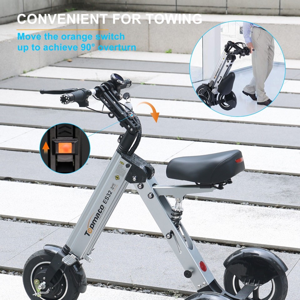 Topmate ES32 Electric Mobility Scooter 3 Wheel for Adult Foldable 24km ...