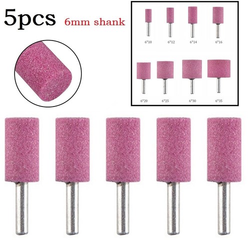 5 Pièces 6mm Tige Abrasive Mounted Stone Cylindre for Outils Rotatifs ...