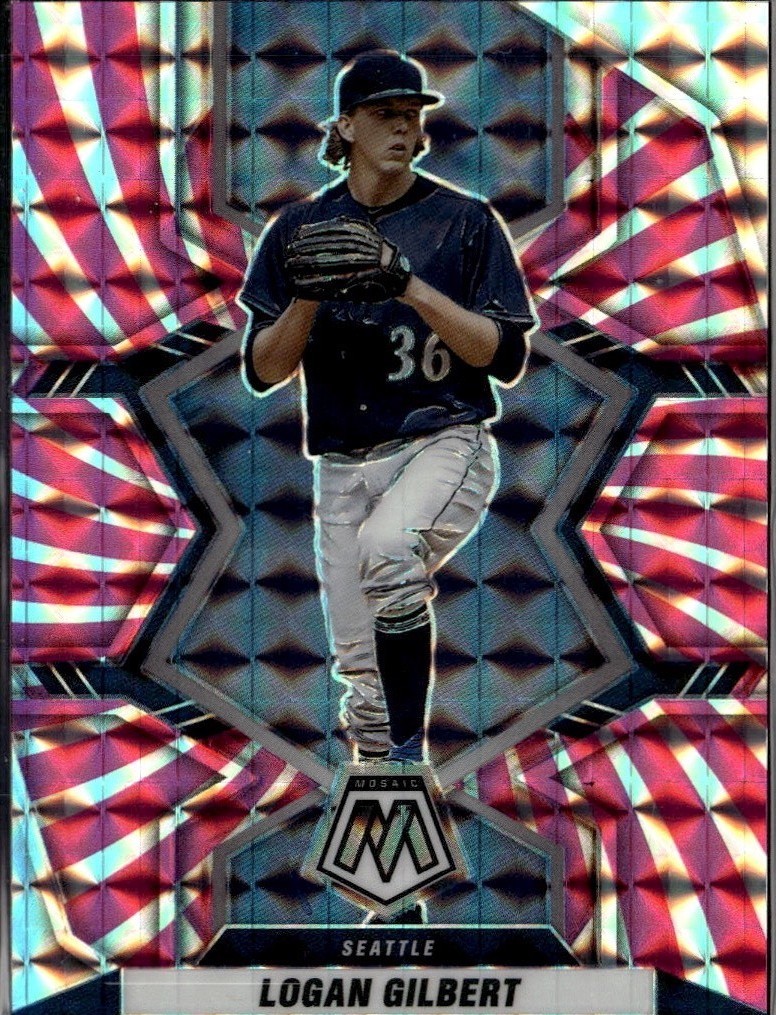 2022 Panini Mosaic - Logan Gilbert #132 Pink Swirl Mosaic Prizm /12 for ...