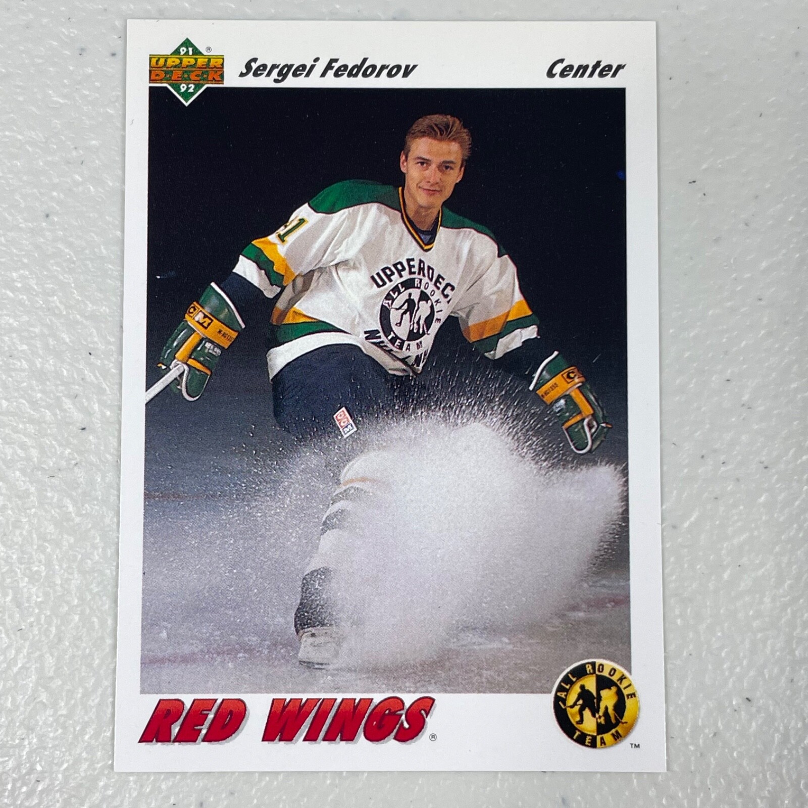 1991 - 92 Upper Deck SERGEI FEDOROV All Rookie Team Card #40 Red Wings ...