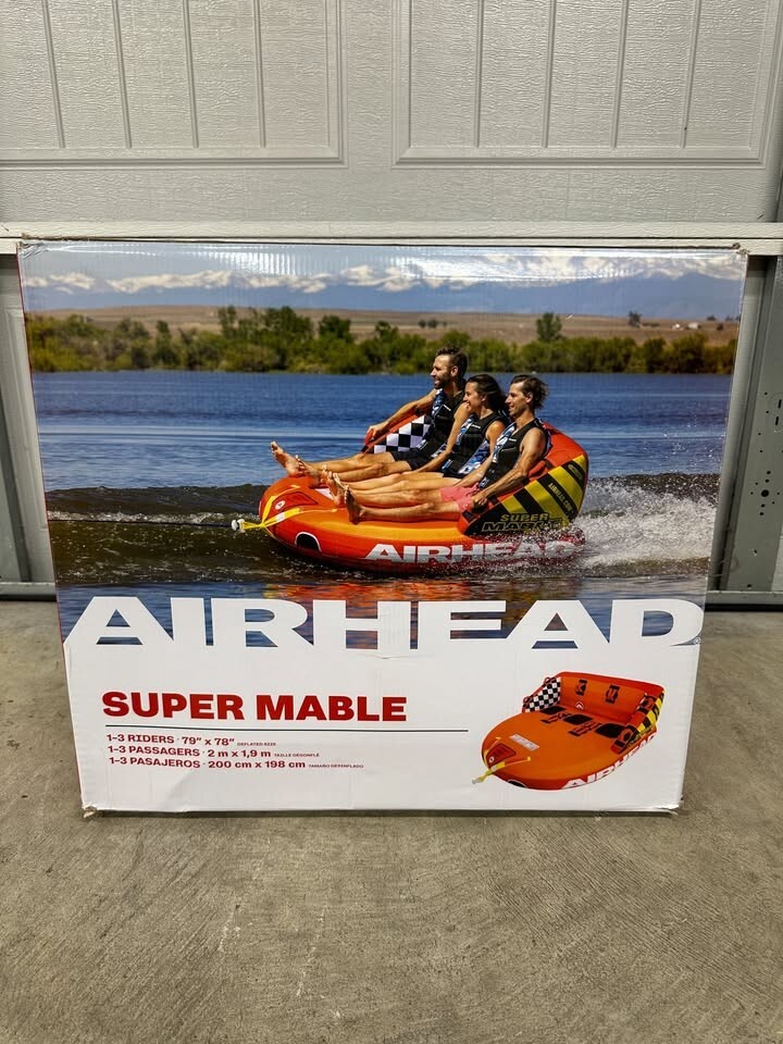 NEW Airhead Super Mable Inflatable 3-Rider Towable Tube for Boating ...