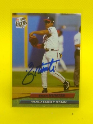Brian Hunter 1992 Ultra #163 Atlanta Braves (PERSONAL AUTOGRAPH) | eBay