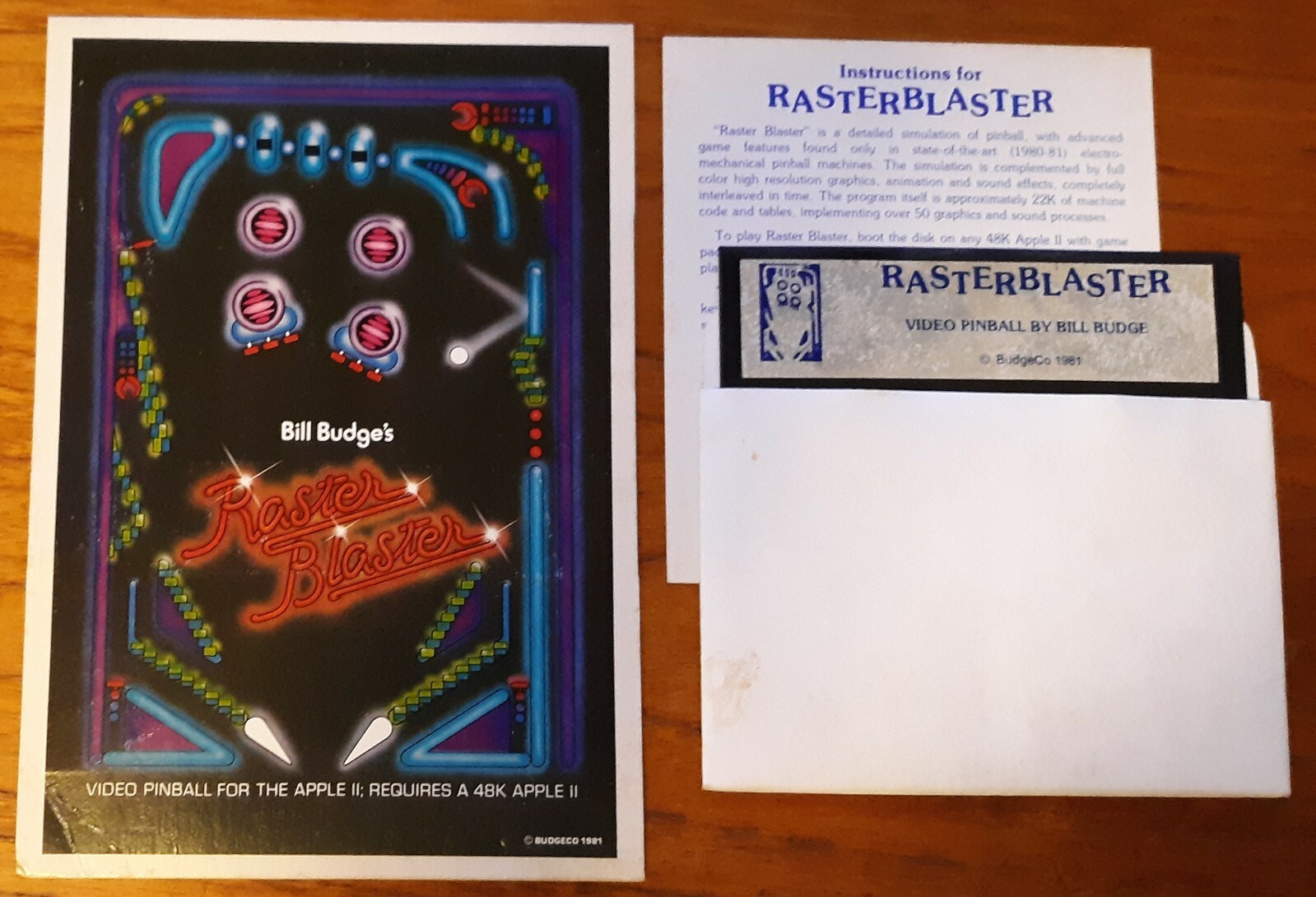 Bill Budge's Raster Blaster 1981 Video Pinball Game for Apple II+,IIe, IIc, IIgs | eBay