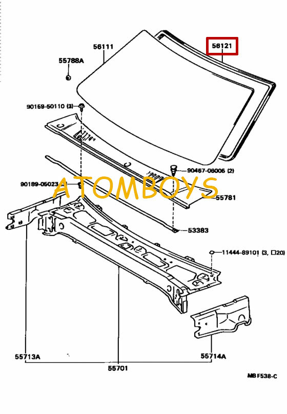 FRONT REAR Windshield Glass Seal Weatherstrip RUBBER For Toyota Hilux ...