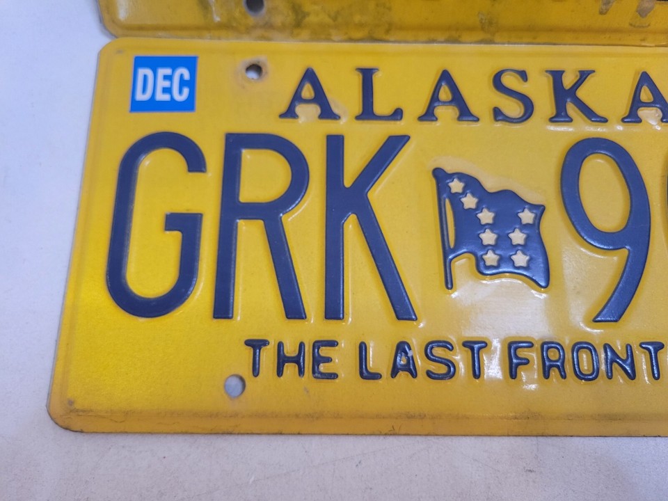 ALASKA LICENSE PLATES MATCHING PAIR US; 'LAST FRONTIER' USED /EXPIRED ...