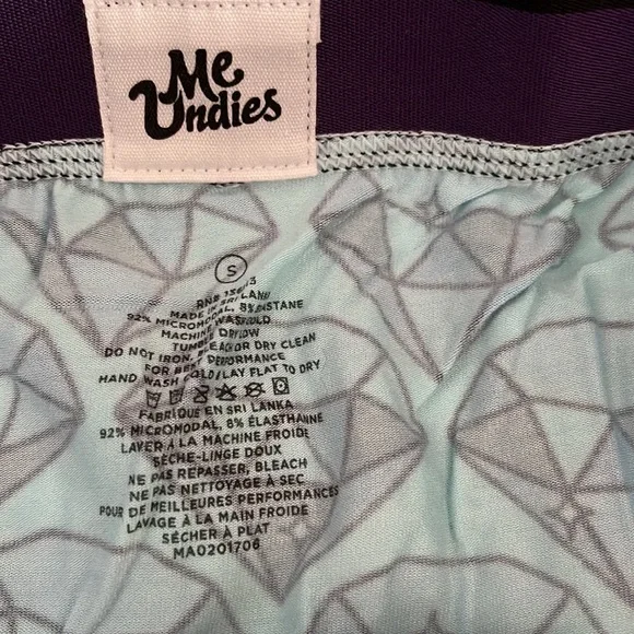MeUndies 2 Mens Small Blue With Diamonds Ultra Soft Boxer Briefs No Fly ...