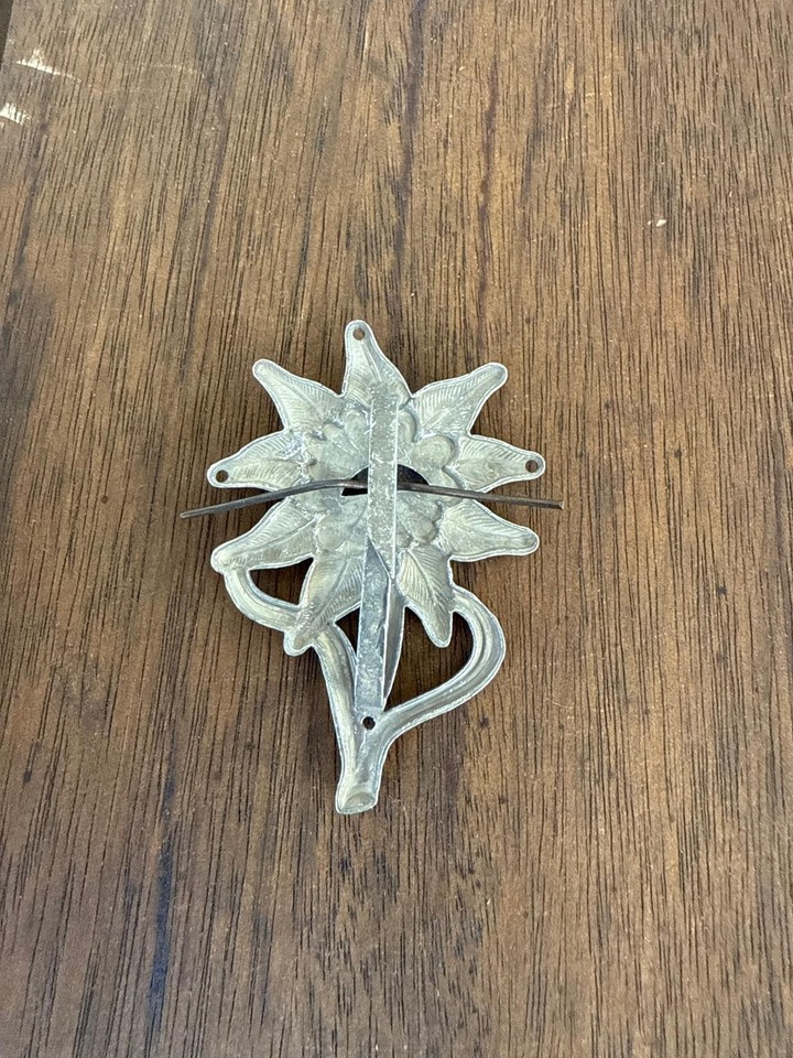 RARE GERMAN WWII EDELWEISS PIN BADGE MILITARY OFFICER WW2 COLLECTIBLE ...