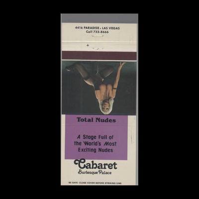 Matchbook Cover - Listed Girlie #30 Cabaret Burlesque Palace Las Vegas ...