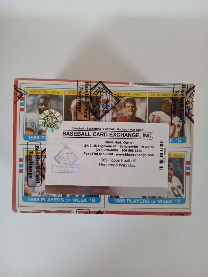 1989 Topps Football Unopened Wax Box BBCE Sealed | eBay