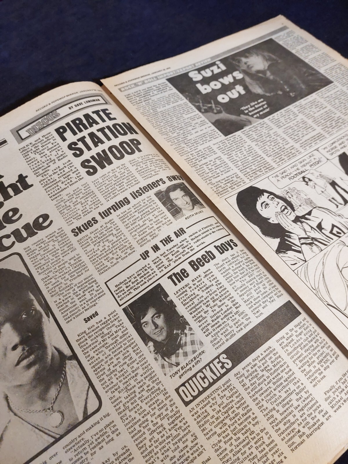 RECORD MIRROR Magazine 18 JANUARY 1975 Kenny Suzi Quatro 10cc Bay City ...