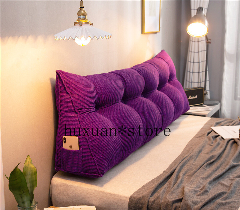 Nordic Bed Head Triangle Cushion Grain Wick Velvet Pillow Bed Sofa Bed ...