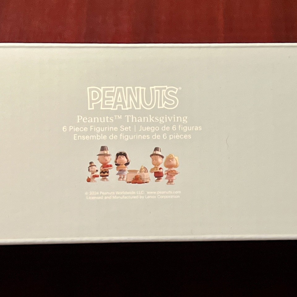 Lenox Peanuts Thanksgiving Figurines 6 Piece Full Set Porcelain New In ...