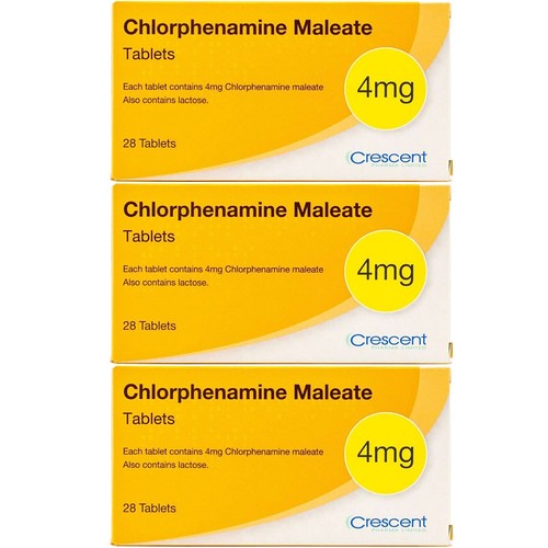 Chlorphenamine Maleate 4 mg - Allergy Relief 28 Tabs x 3 PACK - BRAND ...