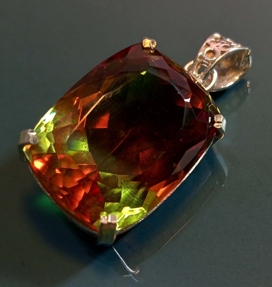 Alexandrite Cushion Cut Pendant 74.65 Ct Natural Locket Loose Gemstone ...
