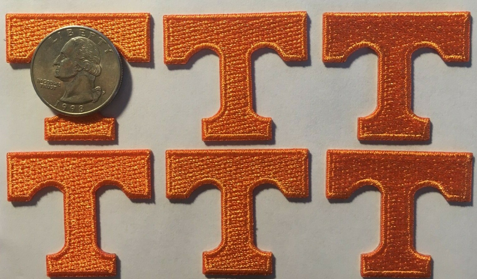 Tennessee patch volunteers vols t patch T patch T 1.5" wide 6 pieces ...