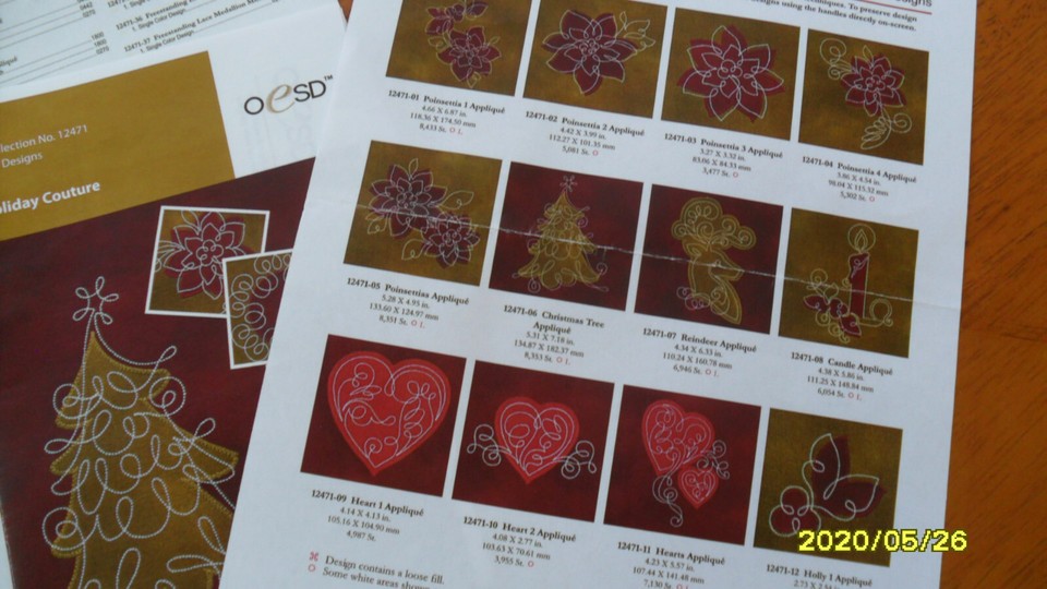 OESD Machine Embroidery Design CD Holiday Couture #12471 37 Designs | eBay