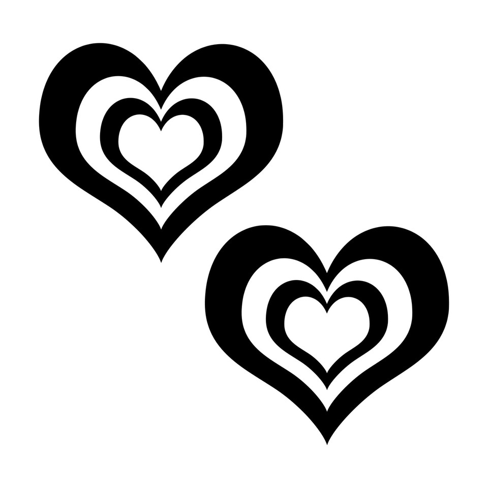 Heart Decal - 2 Pack of Double Hearted Stickers | eBay