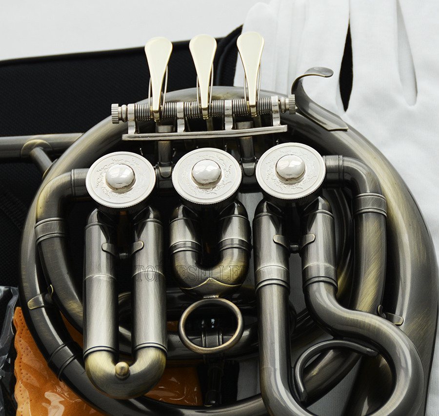 Newest Antique Piccolo Mini French Horn B-flat Pocket horn Engraving ...