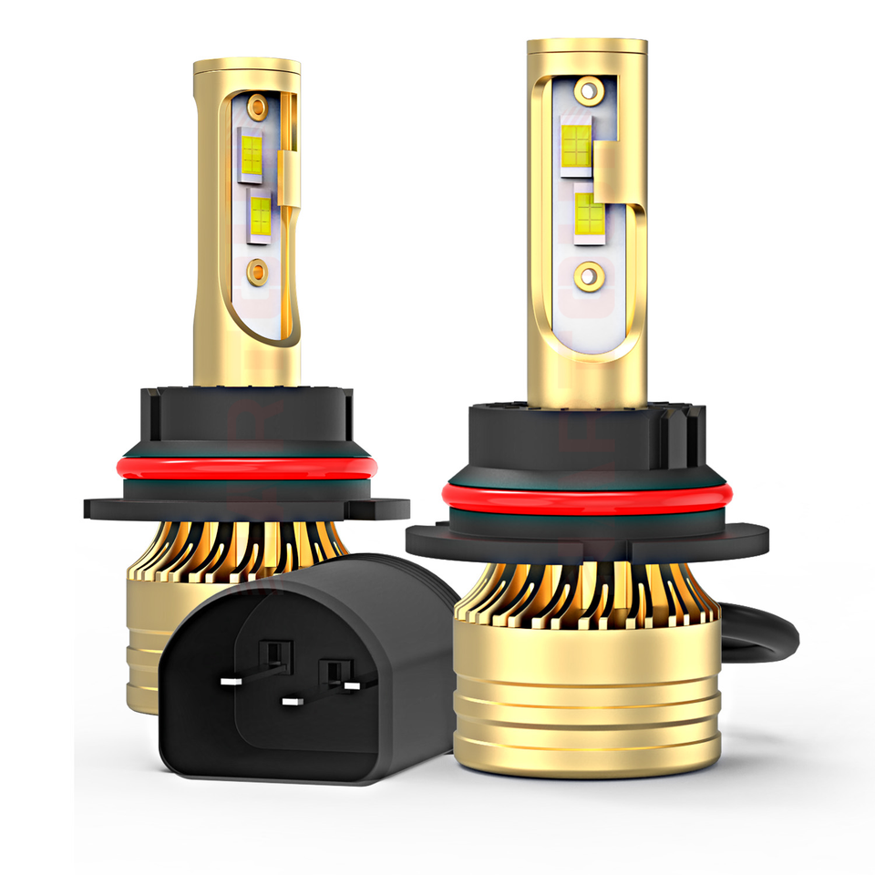 Pair 2-sides 9007 LED Headlight Bulbs Kit 6000K White High Low Beam ...