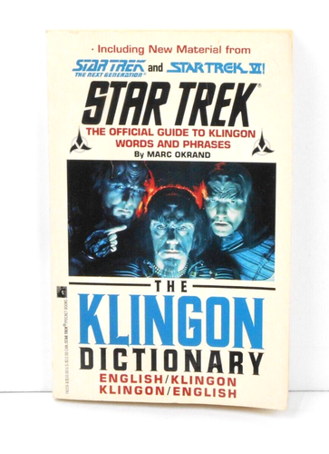 Star Trek The Klingon Dictionary English/Klingon Marc Okrand Official ...